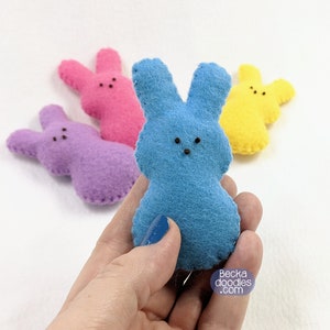 DIY Easter Bunny Peeps Felt Ornament PDF Pattern - Easter Felt Craft ...