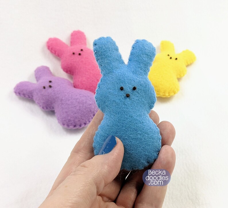DIY Easter Bunny Peeps Felt Ornament PDF Pattern Easter Felt - Etsy