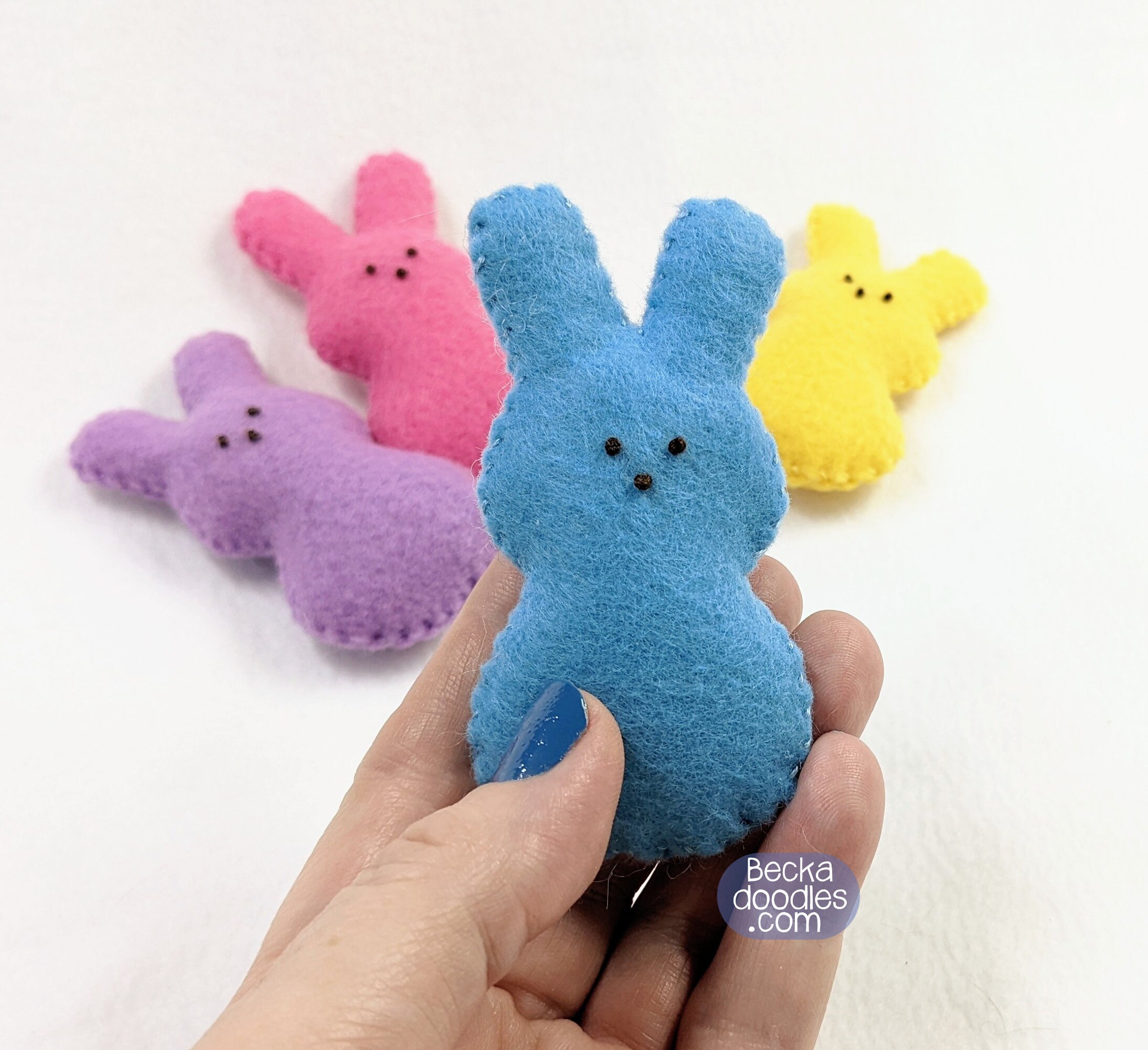 DIY Easter Bunny Peeps Felt Ornament PDF Pattern Easter Felt - Etsy