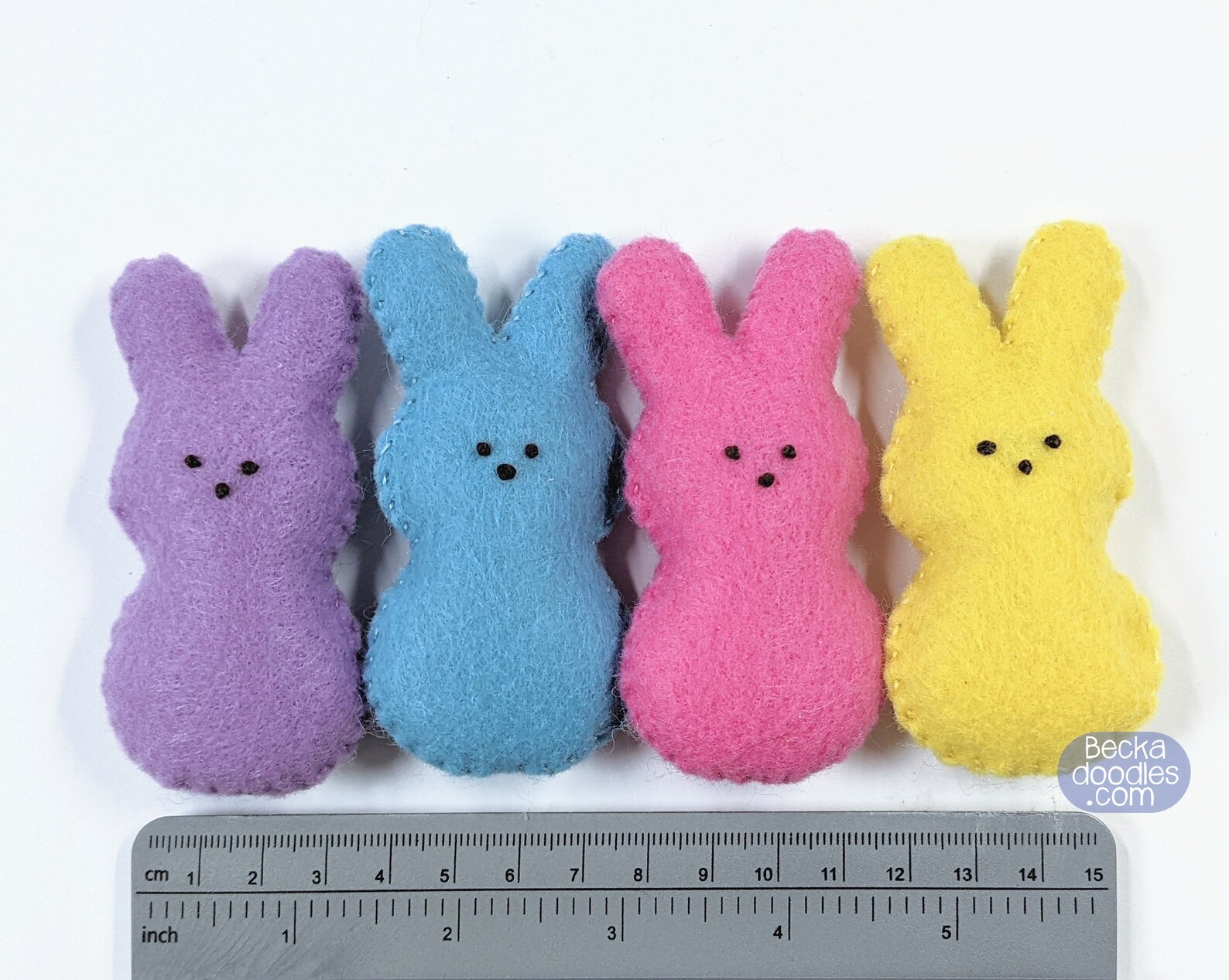 DIY Easter Bunny Peeps Felt Ornament PDF Pattern - Easter Felt Craft ...