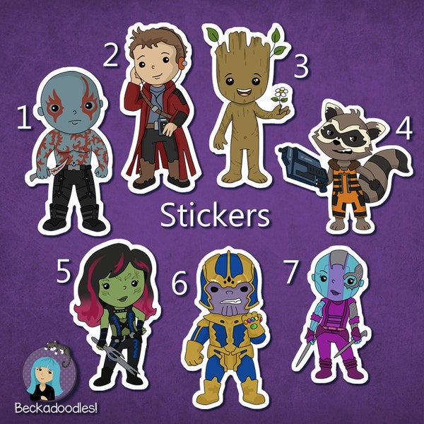 Guardians of the Galaxy Stickers - Etsy