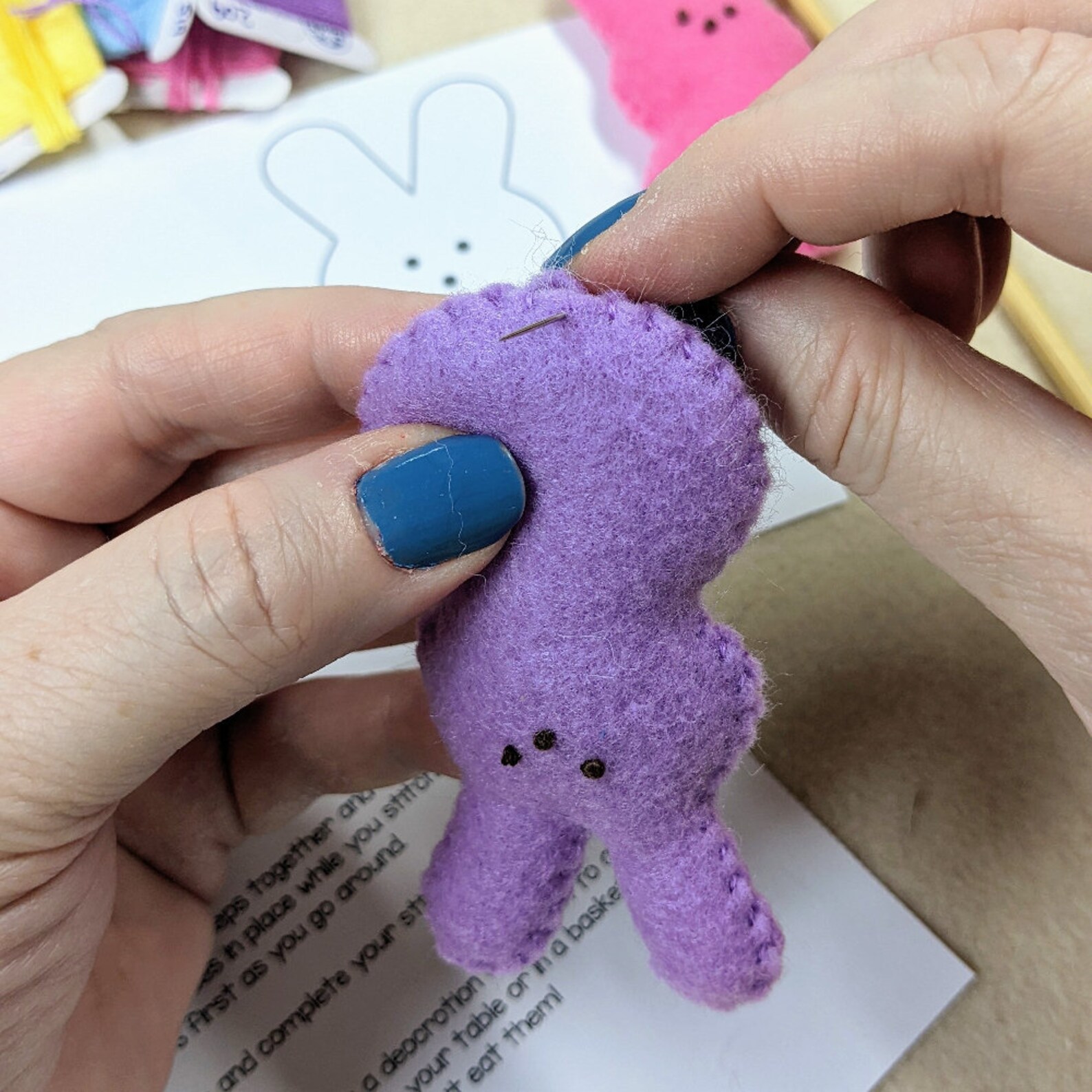 DIY Easter Bunny Peeps Felt Ornament PDF Pattern - Easter Felt Craft ...