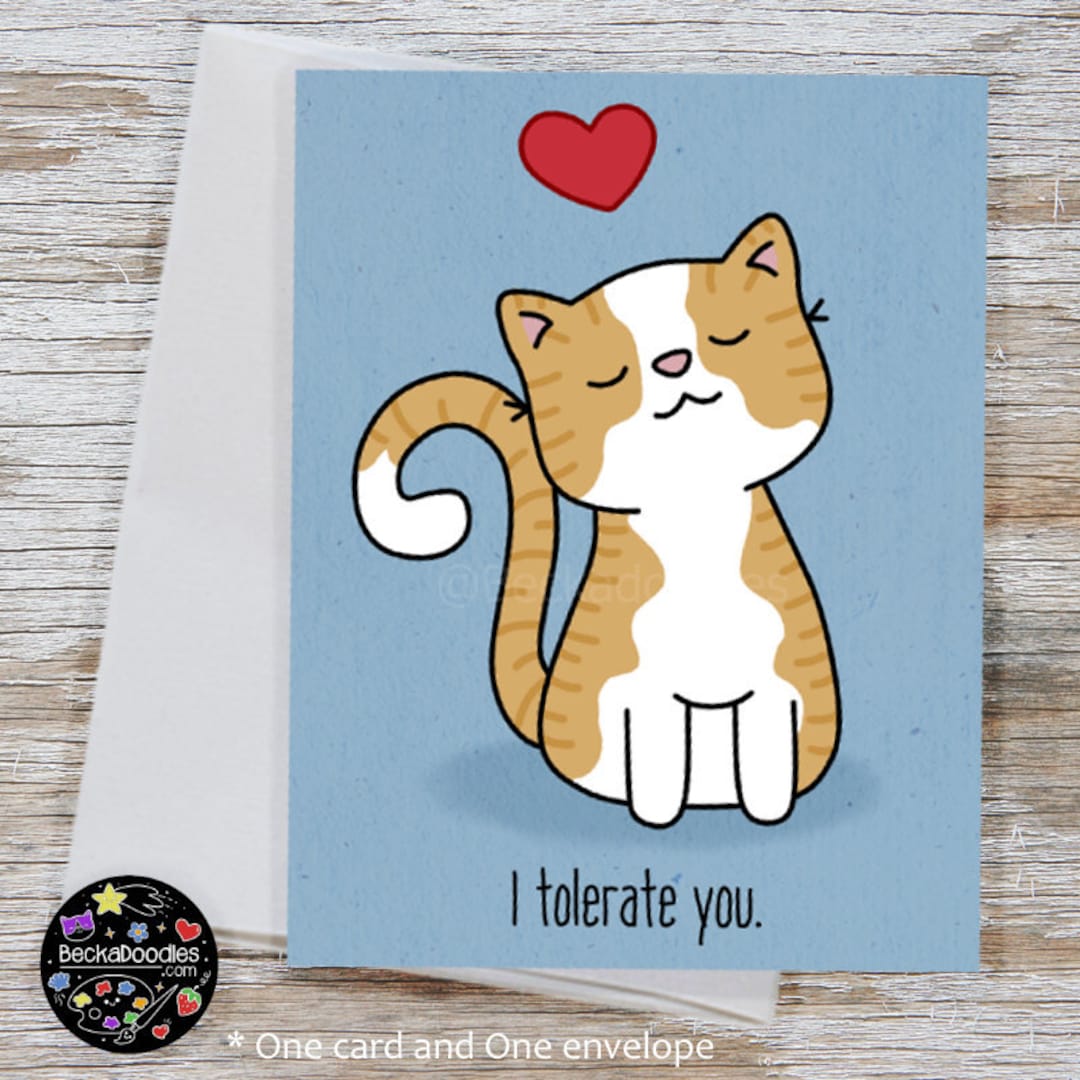 Cute Cat Note Card Kawaii Greeting Card - Etsy