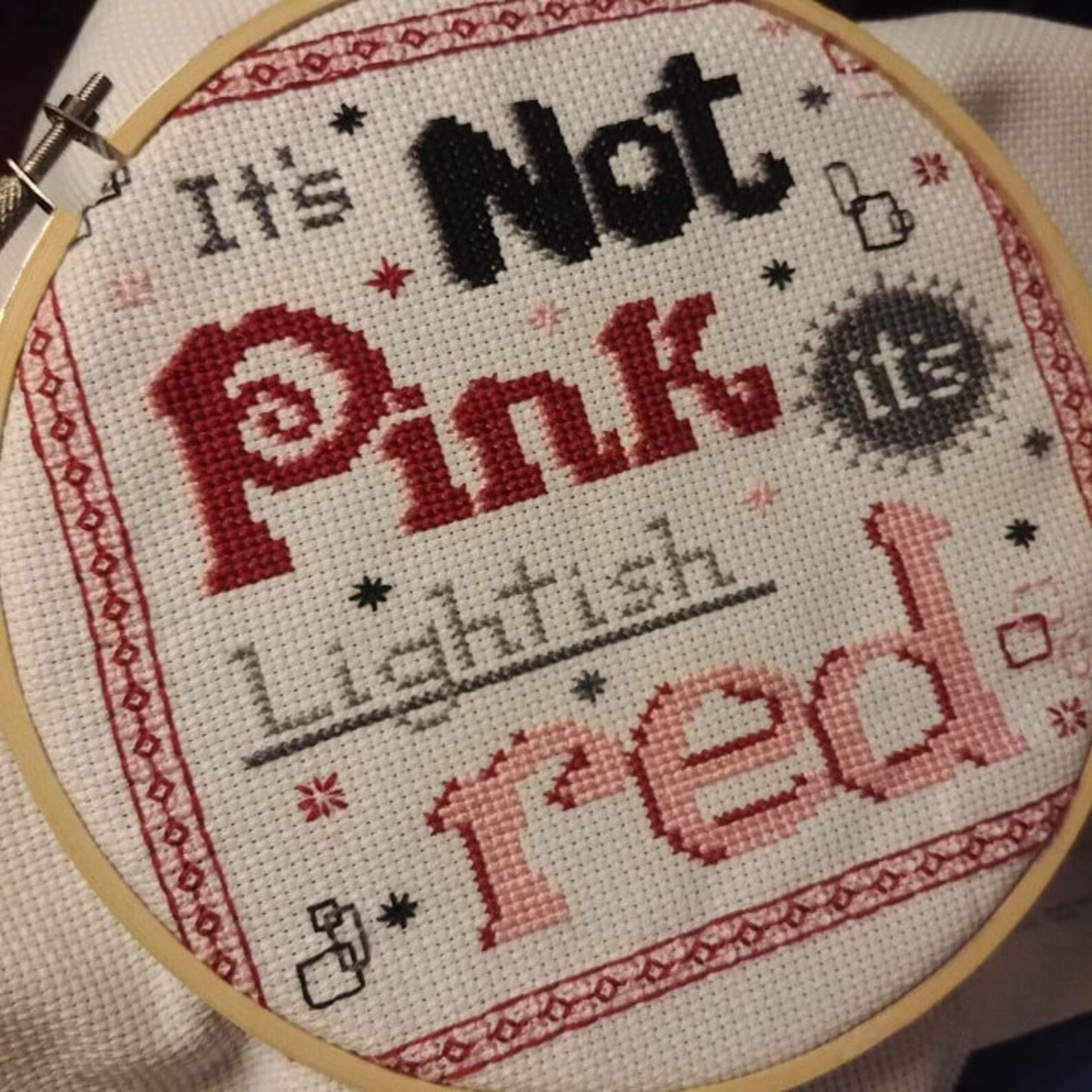 PDF Pattern Not Pink Lightish Red Cross Stitch Pattern PDF - Etsy