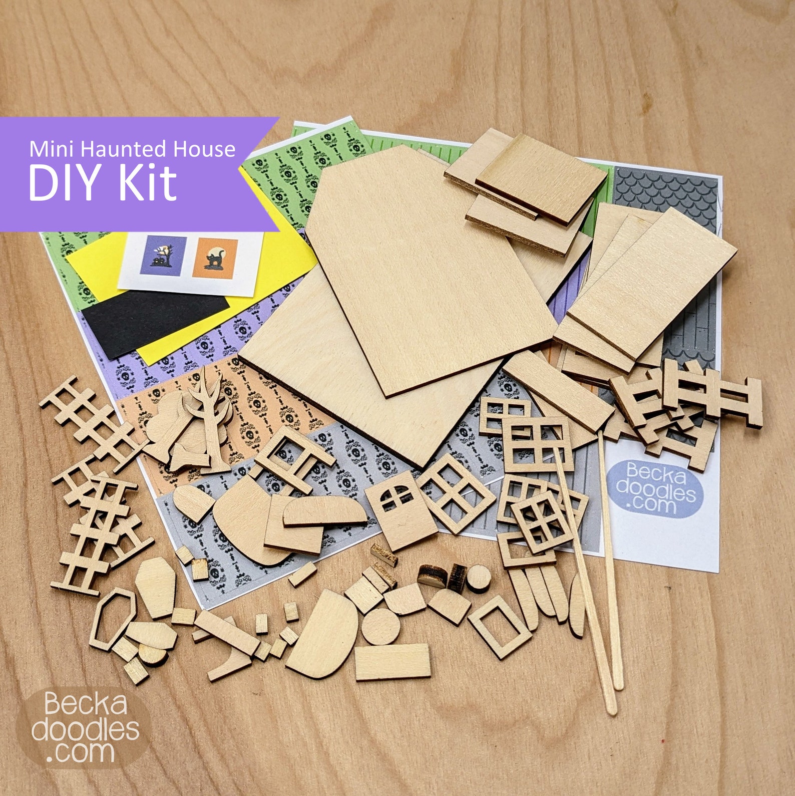 Mini Haunted House Dollhouse Kit Miniature Toy Dollhouse Kit - Etsy