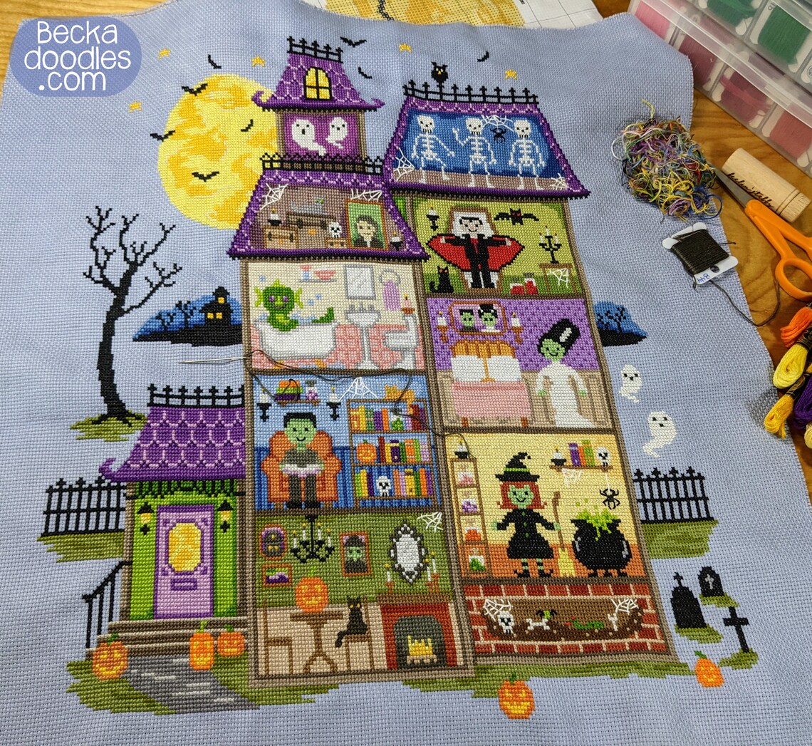 Happy Haunted House Cross Stitch Pattern Instant Download - Etsy