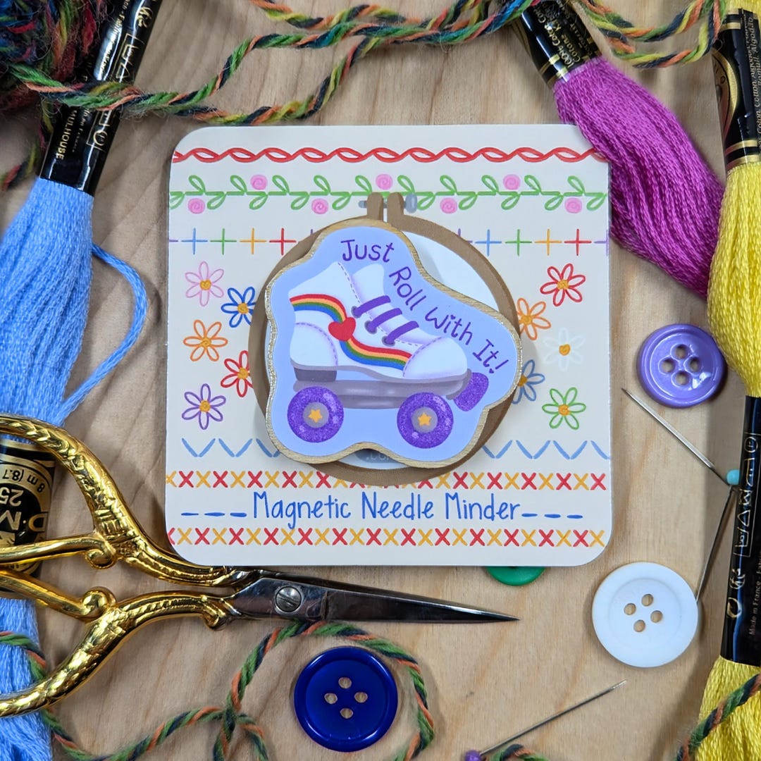 Roller Skate Magnetic Needle Minder: Cross Stitch Accessory - Etsy