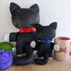 Tux Cat Plushie, Handmade Minky Fabric, Super Soft, Cuddly Stuffed Cat ...