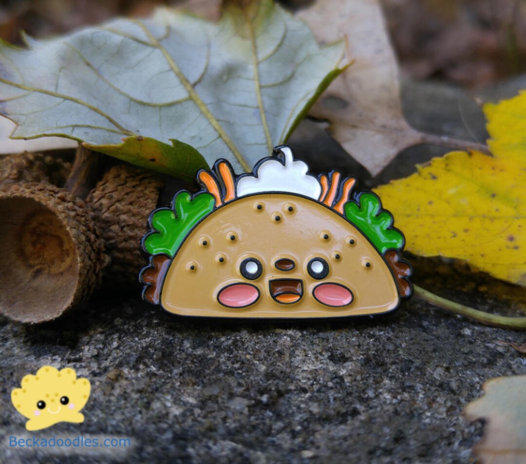 Happy Taco Enamel Lapel Pin - Etsy
