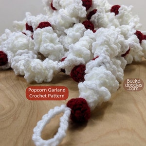 Crochet Popcorn Garland Pattern: DIY Holiday Decor (PDF Pattern) - Etsy