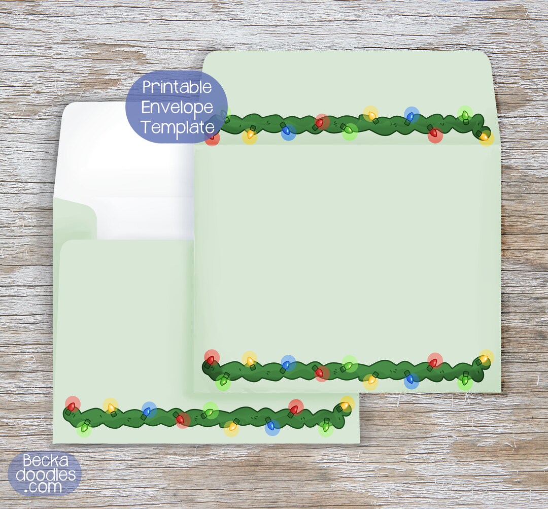 PRINTABLE Christmas Envelope - DIY Christmas Envelope - Print Your Own ...