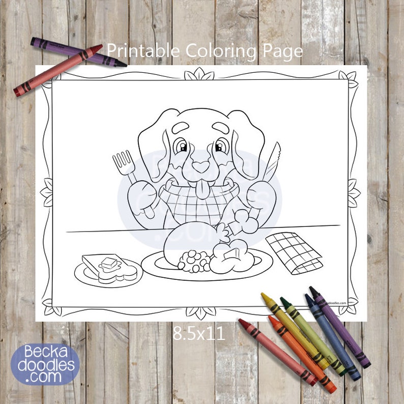 PRINTABLE Hungry Pup Coloring Page Digital Download - Etsy