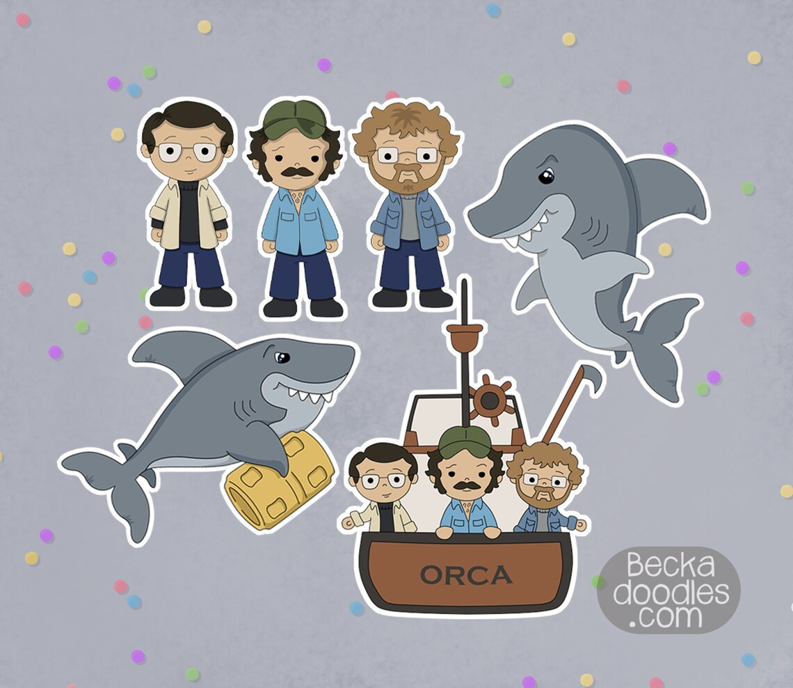 Jaws Stickers Vinyl Jaws Stickers Movie Stickers Shark | Etsy