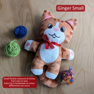 Ginger Cat Plushie, Handmade Minky Fabric, Super Soft, Cuddly Stuffed ...