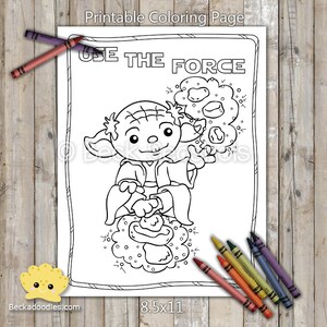 Use the Force Coloring Page: Hand-drawn Kids Activity (digital Download ...