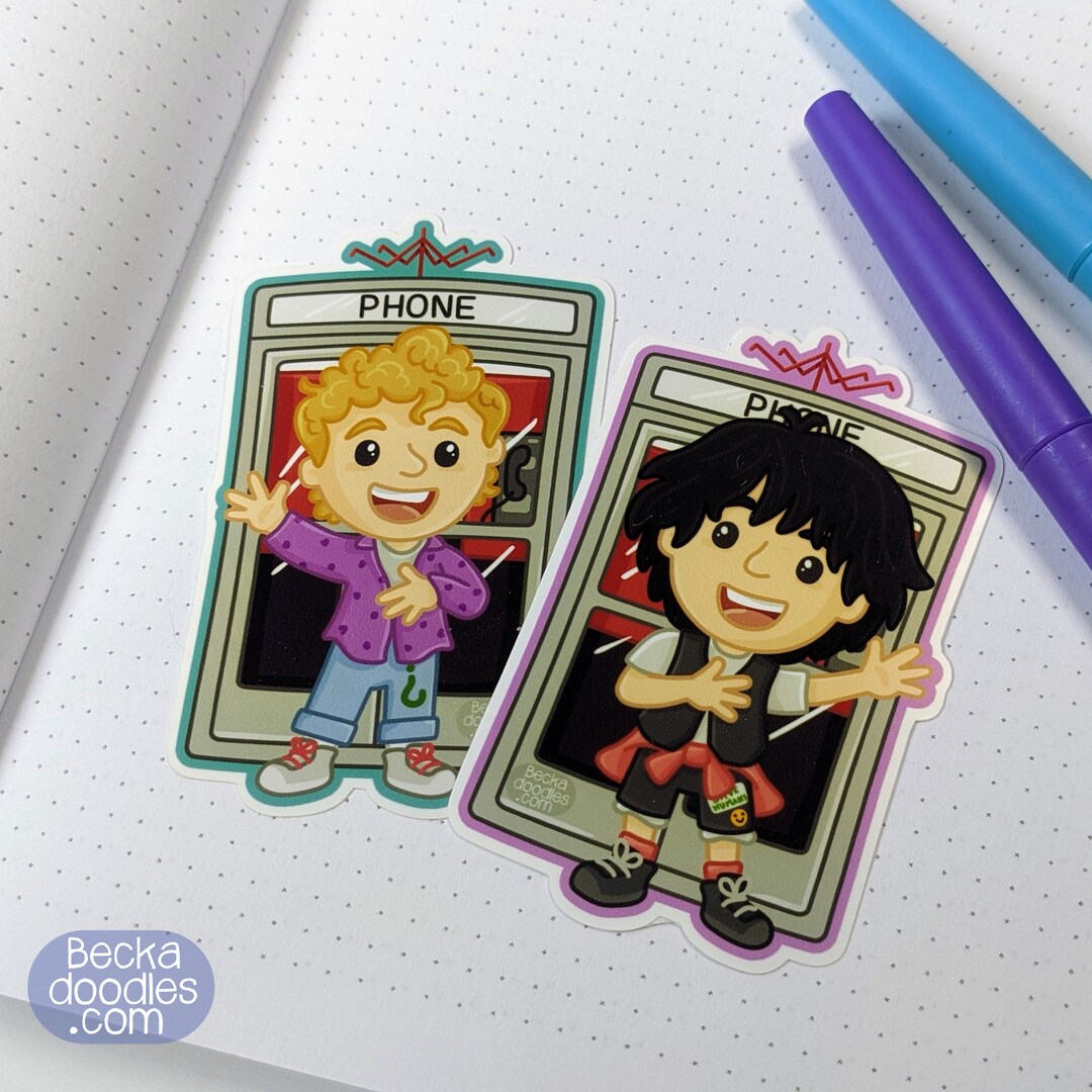 Bill and Ted Vinyl Stickers, 80s Movie Stickers, Planner Sticker ...