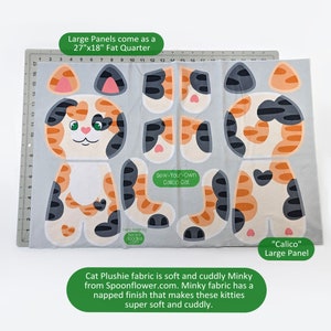 Cat Plushie Fabric Panel: Cut and Sew Plush Cats, Six Designs - Etsy