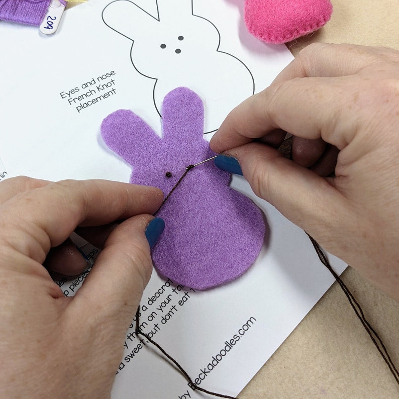DIY Easter Bunny Peeps Felt Ornament PDF Pattern - Easter Felt Craft ...
