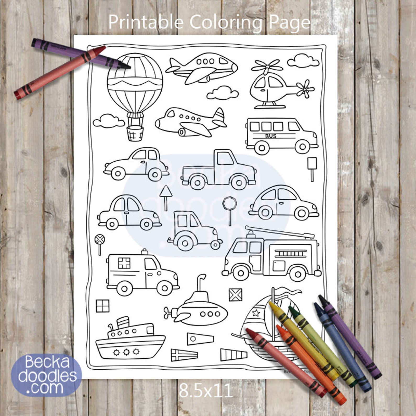 PRINTABLE Things That Go Coloring Page Digital Download - Etsy
