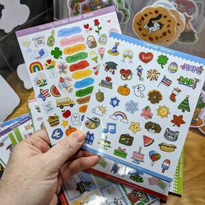 Monthly Holiday Calendar Stickers: Planner, Journal, Scrapbook - Etsy