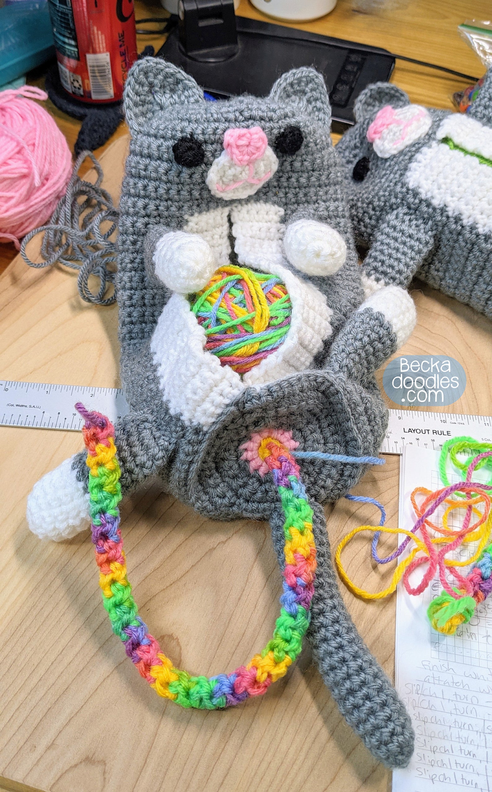 DIY Crochet Cat Yarn Bag PDF Pattern DIY Yarn Craft Pattern - Etsy