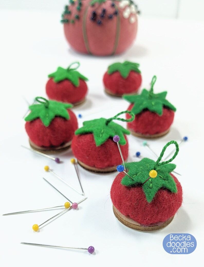 Tiny Tomato Pincushion Magnetic Needle Minders for Cross - Etsy