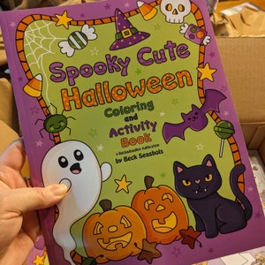 Printable Spooky Cute Halloween Coloring Book, Print and Color Digital ...