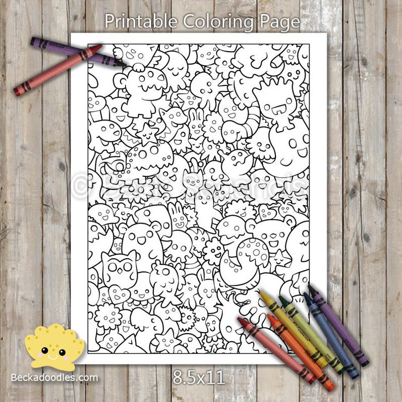 PRINTABLE Cute Monsters Coloring Page Digital Download - Etsy