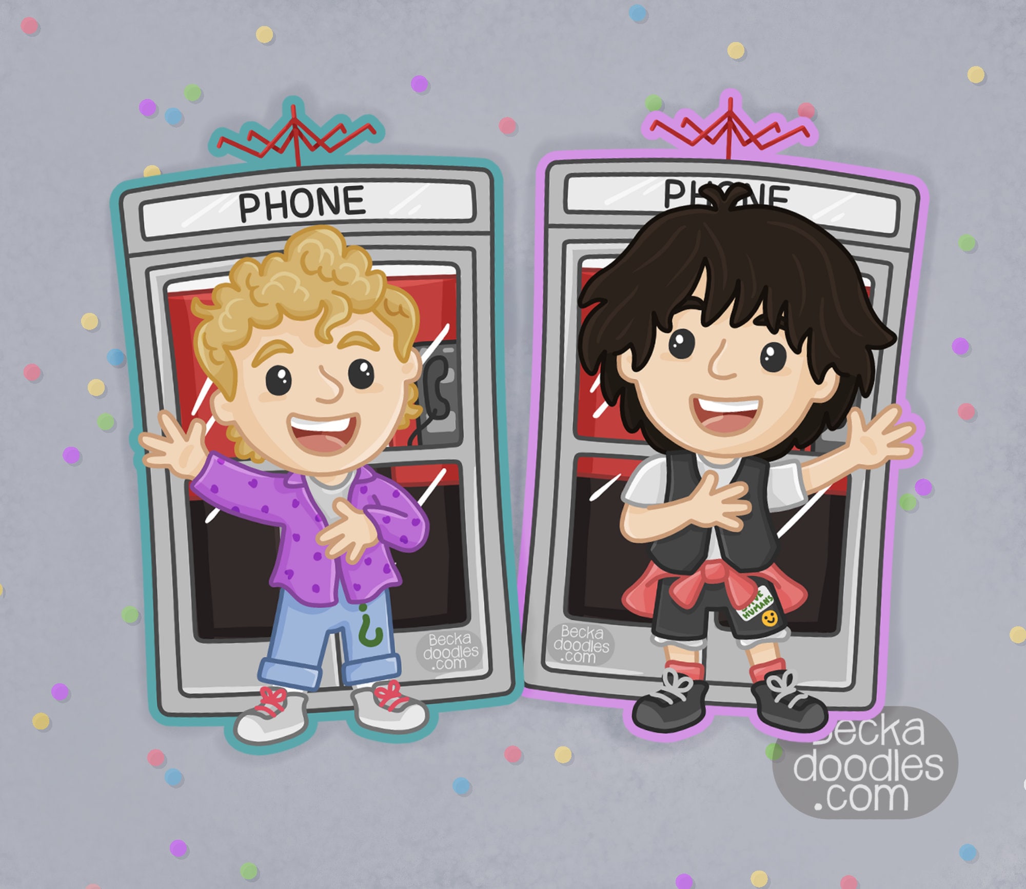 Bill and Ted Vinyl Stickers 80s Movie Stickers Planner - Etsy Denmark