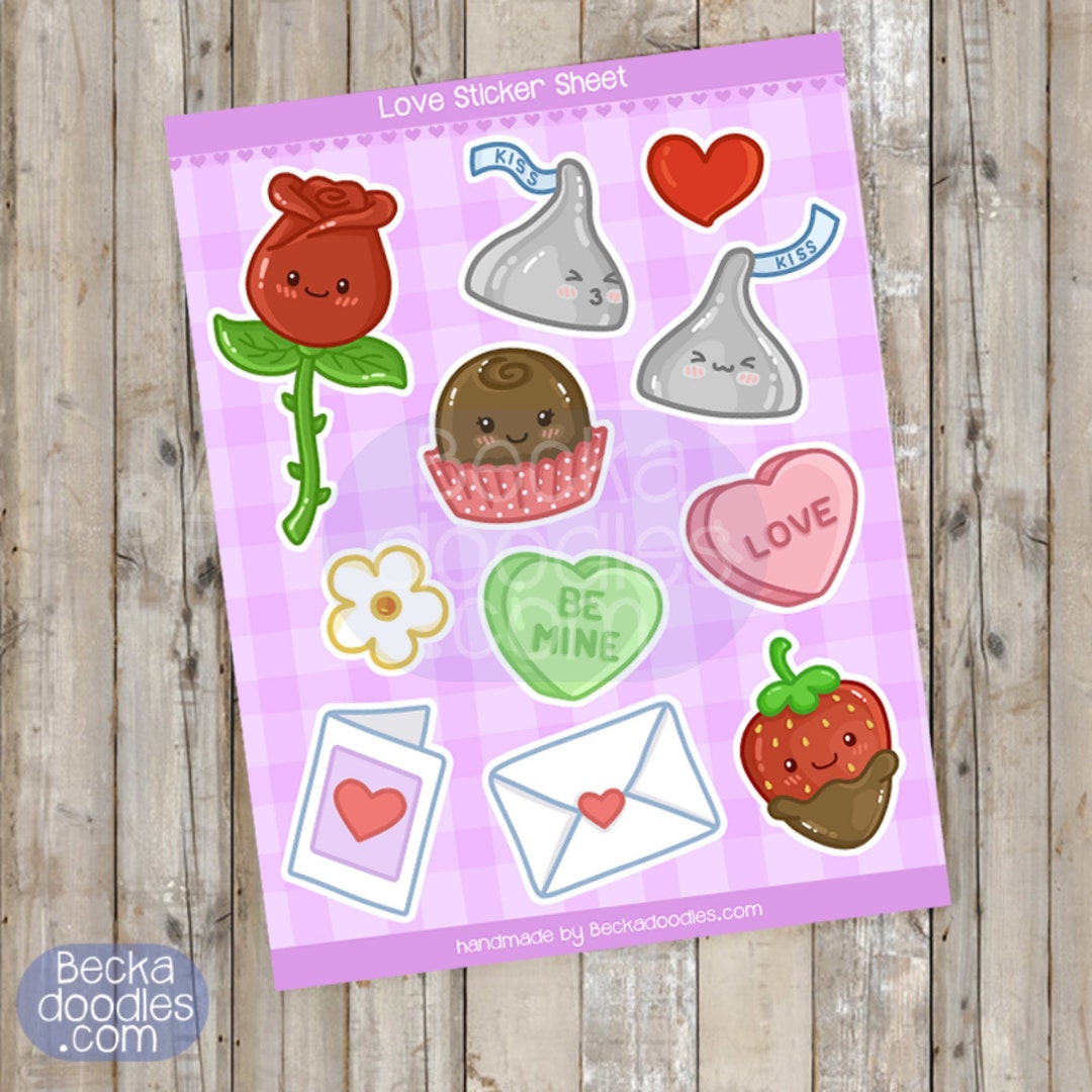 Valentine Sticker Sheet - Etsy