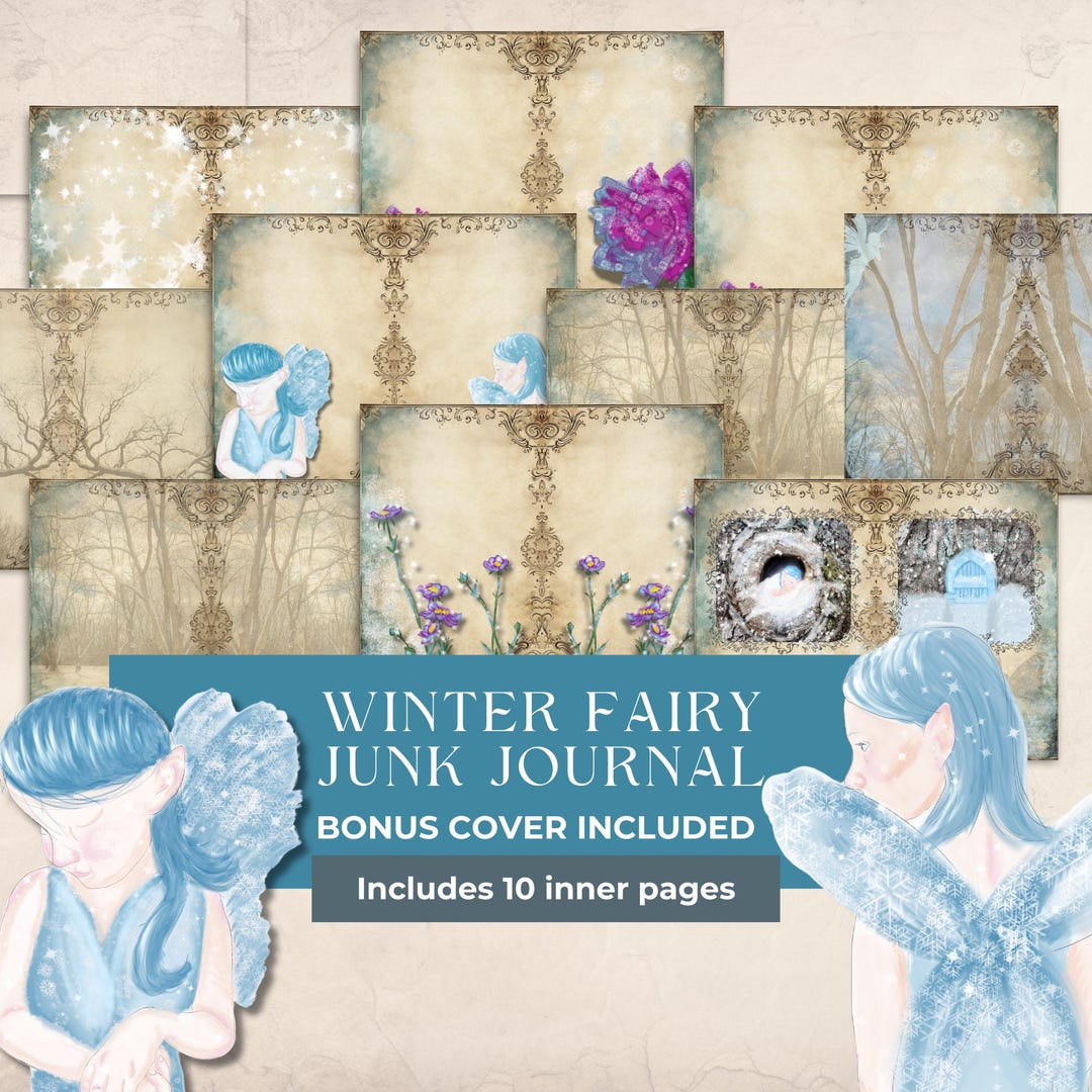 Winter Fairy Junk Journal Pages, Digital Download, Fairy Scrapbooking ...