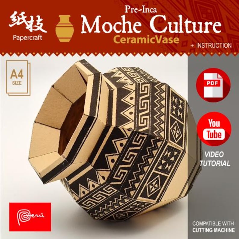 Vase Papercraft Peru, Potty Papercraft Peru, Inca, Peru, Potty, Antique ...