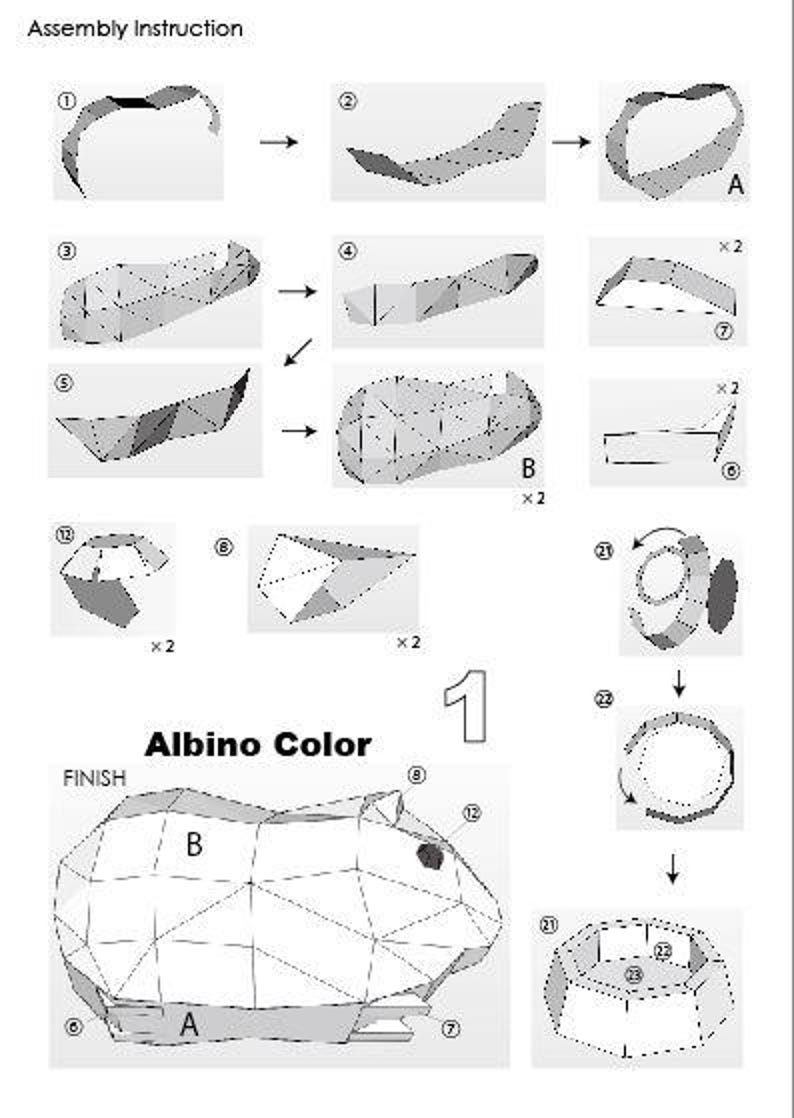 Guinea Pig, Paper Craft, Cuy, Peru, Latin, Andes, PDF, SVG, File for ...
