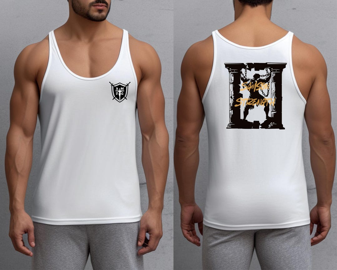 Samson Strength Catholic Men's Workout Tank, Religious Workout Tank ...