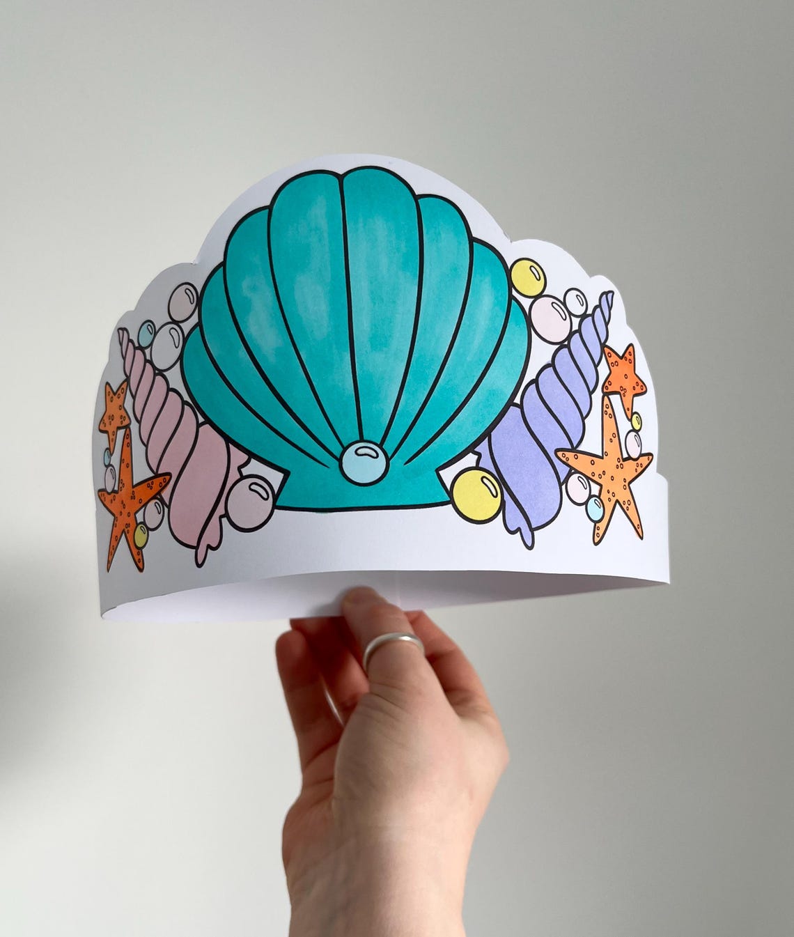 Mermaid Shell Crown Printable Craft. Mermaid Party Craft Activity ...