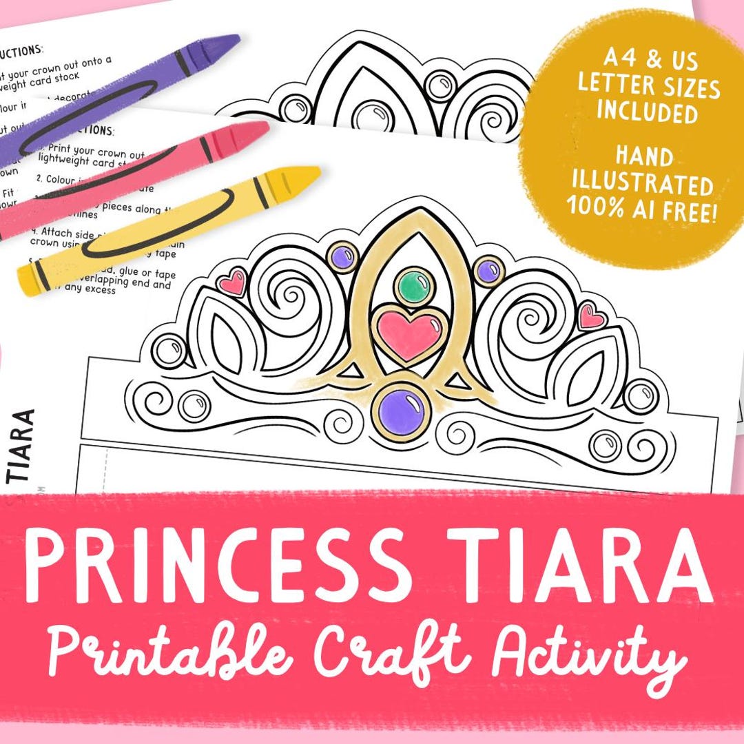 Princess Tiara Crown Craft. Princess Party Craft Activity. Princess ...
