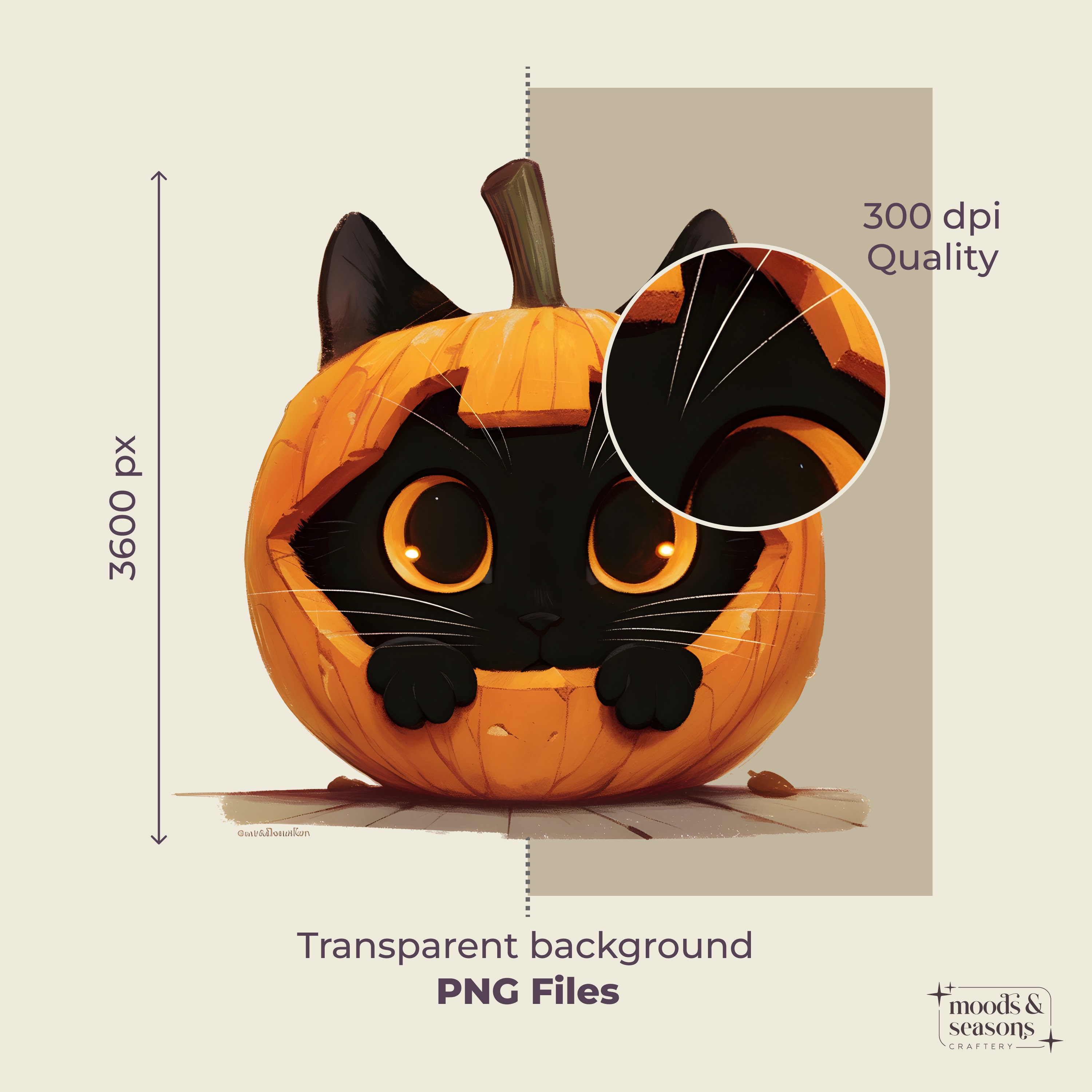 Black Cats Halloween Cliparts: Cartoon Style, Borders (300 DPI PNG ...