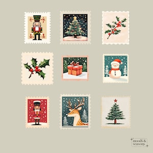 22 Christmas Stamps Clipart - 300 DPI - Vintage - Commercial Use ...