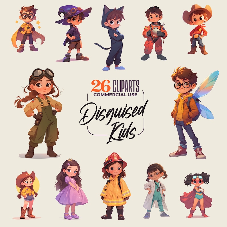 26 Kids Costume - 300 DPI Png - Cute Children in Disguised - Inclusive ...