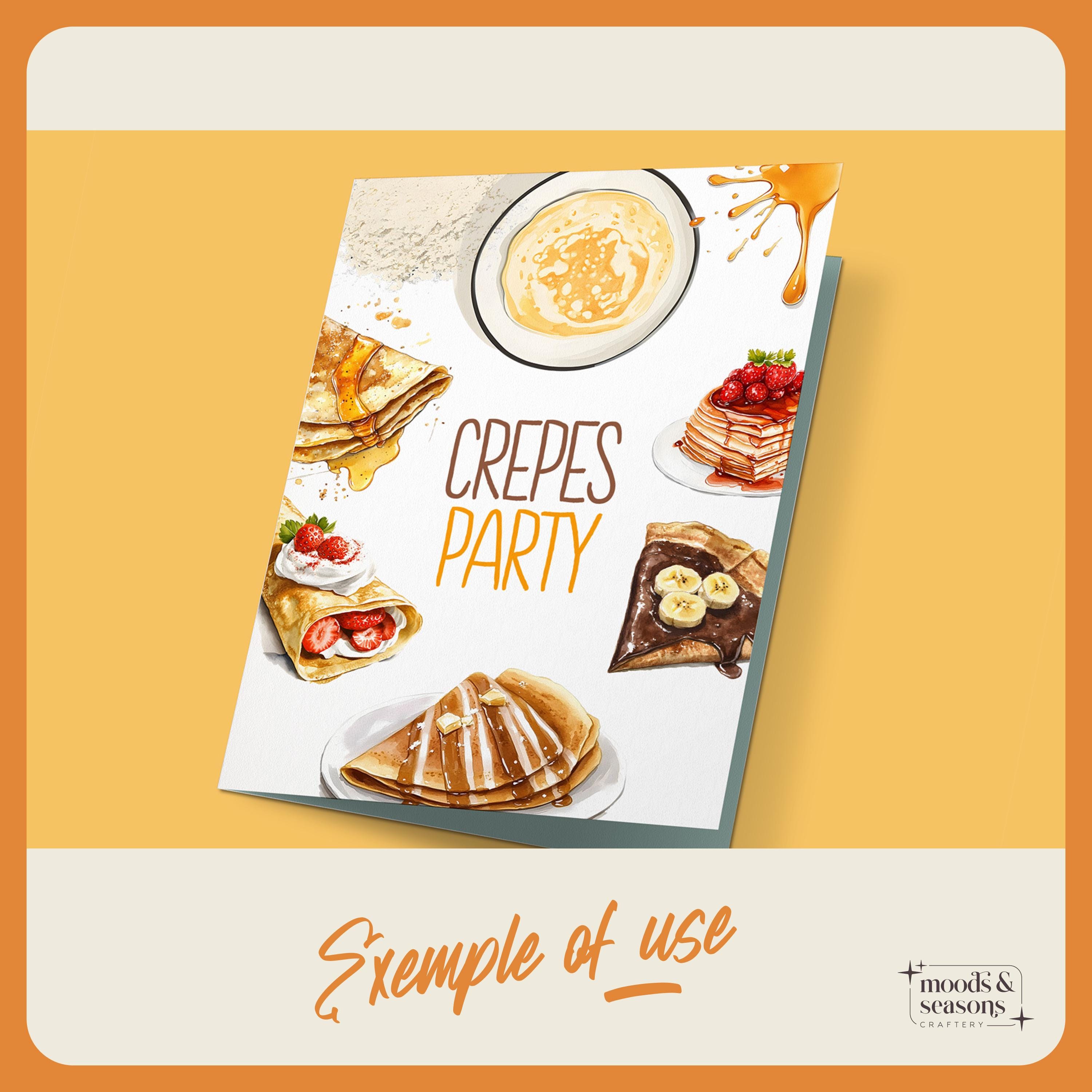 34 Crepes Party Clipart, High Quality 300 DPI, Pancakes, Chandeleur ...