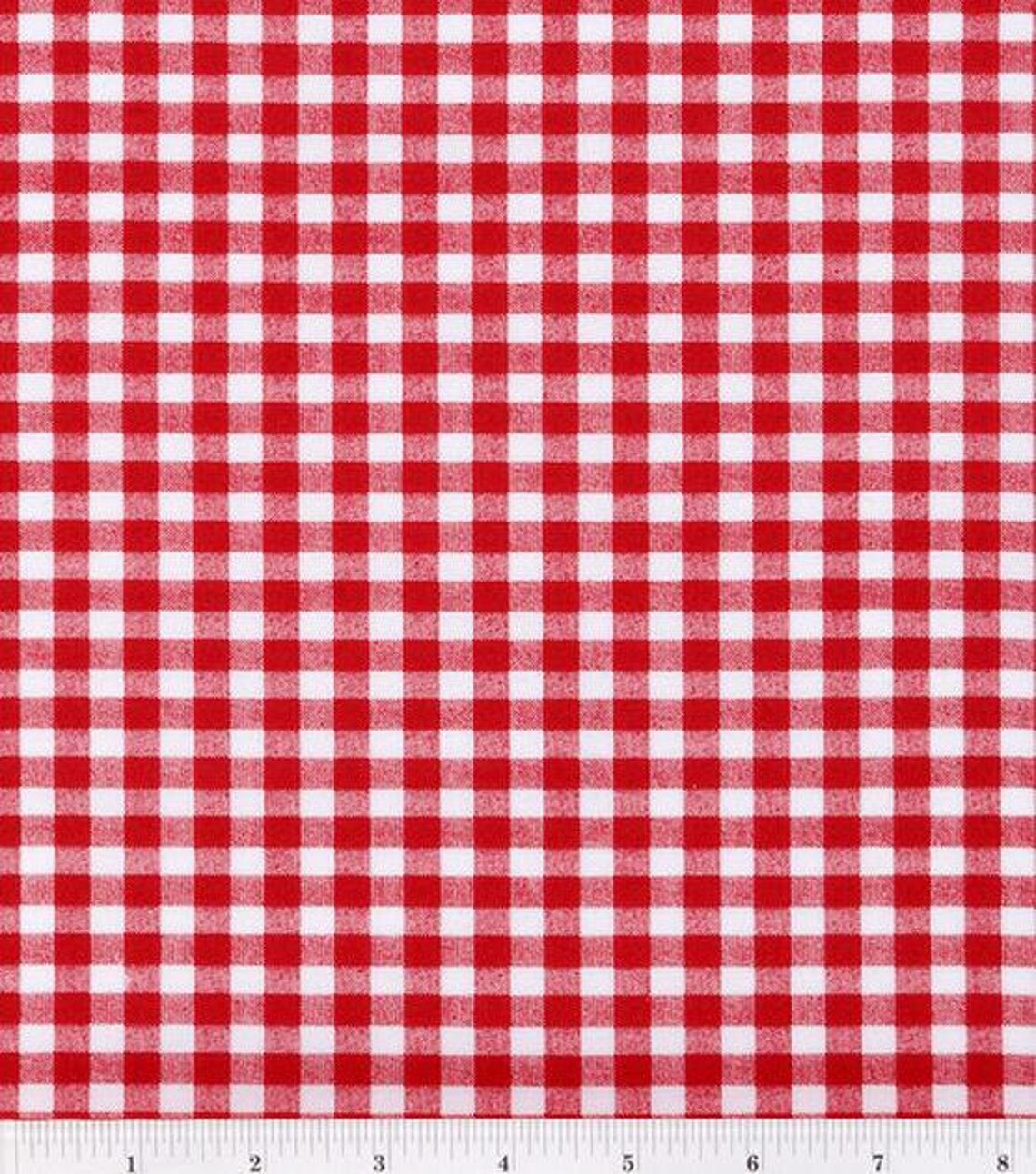 Red Check Fabric - Etsy