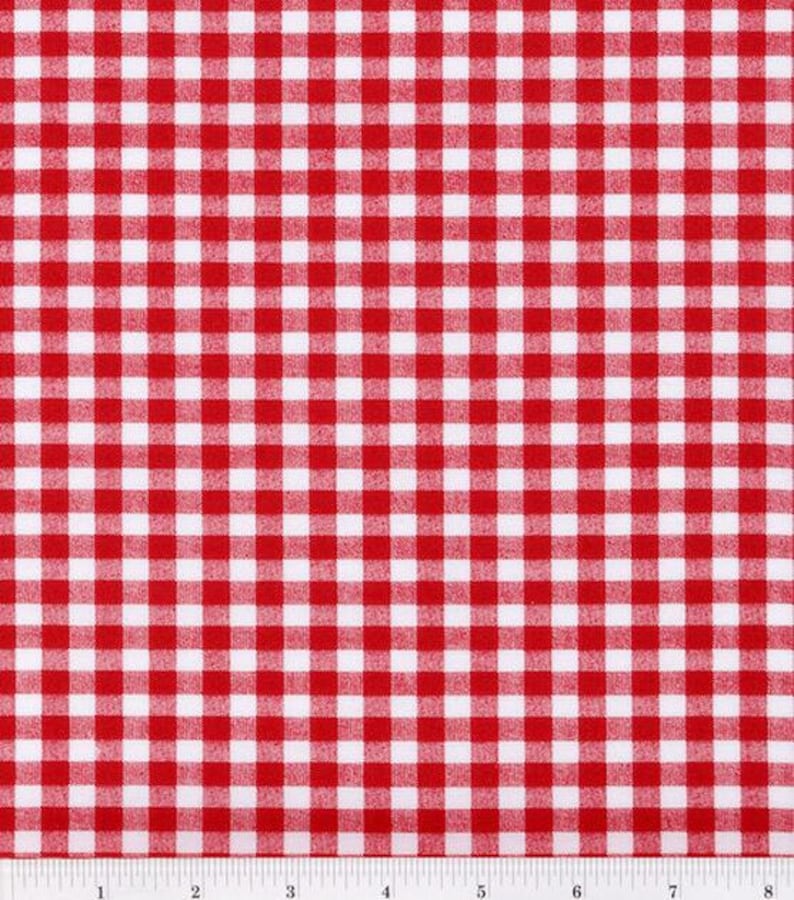 Red Check Fabric - Etsy