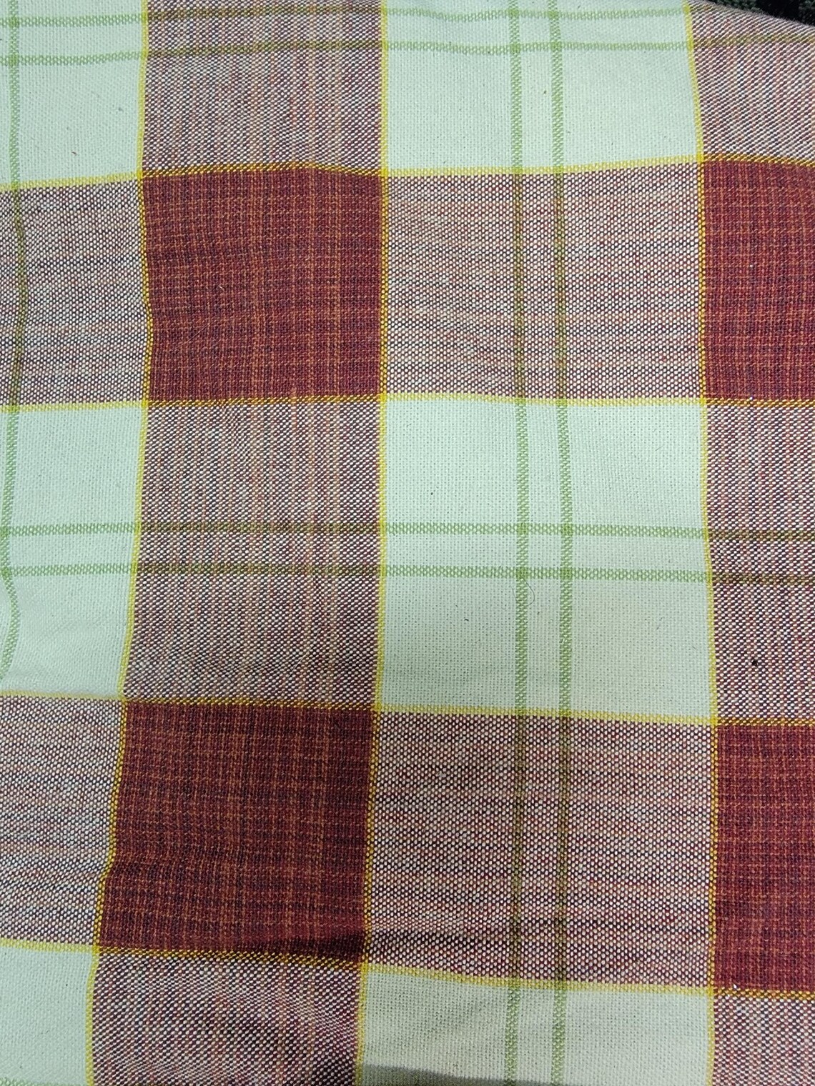 Burgundy Plaid Fabric - Etsy