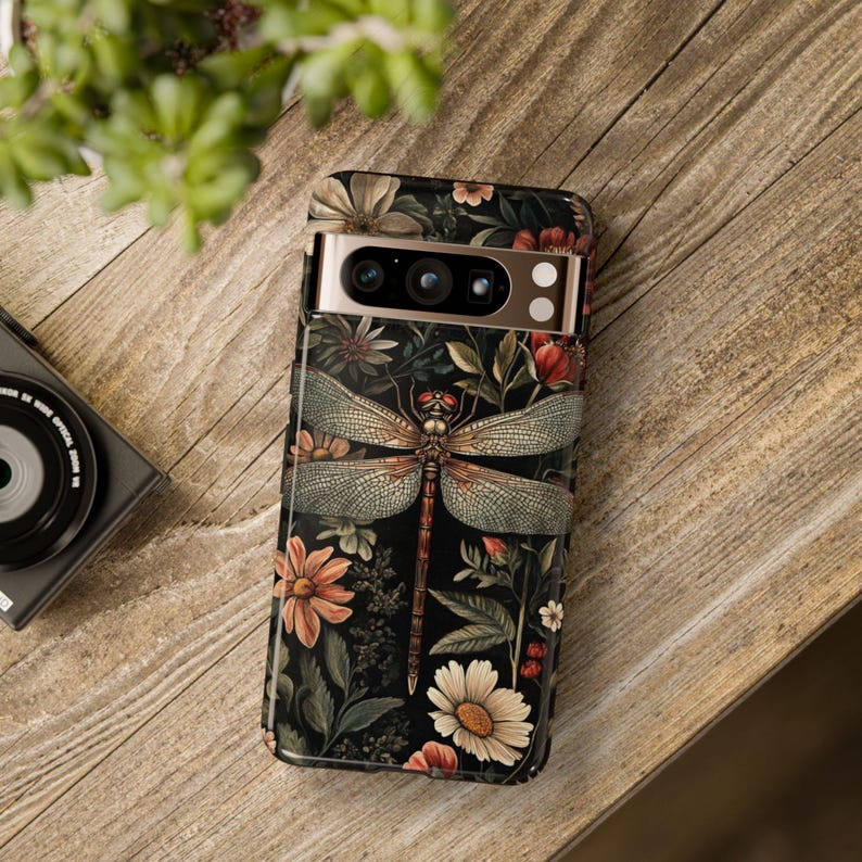 Dragonfly & Flowers Phone Case - Fits iPhone and Samsung Galaxy ...