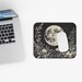 Lunar Blossom Linocut Mouse Pad, Mystical Office Accessory, Desk ...
