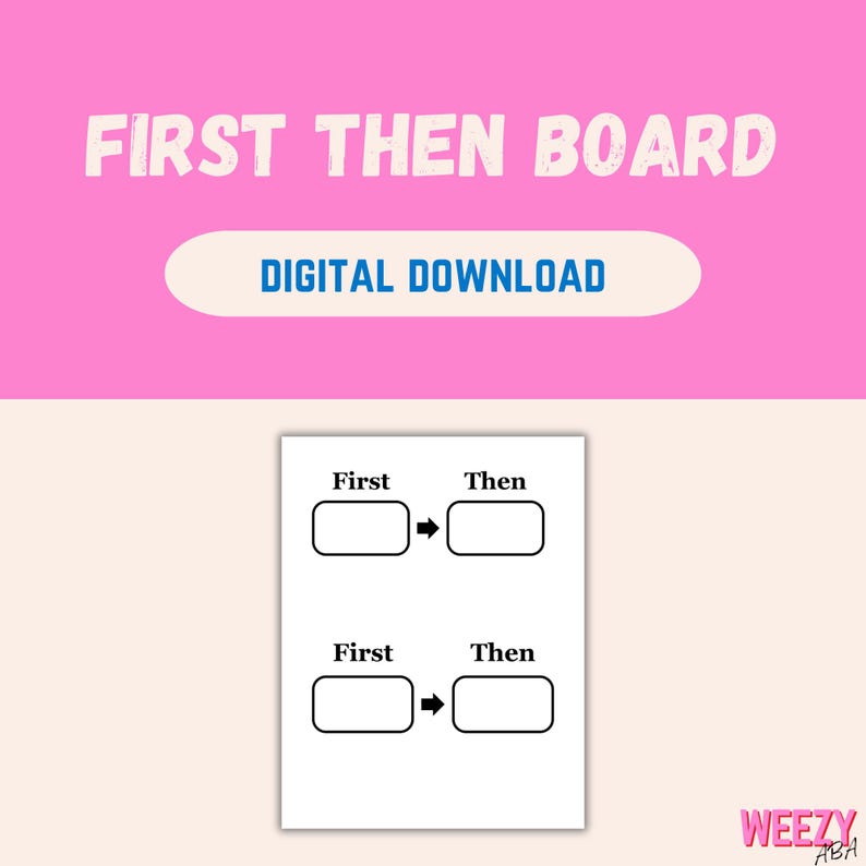 ABA First Then Visual Schedule Board | Printable Behavior Aid (digital ...