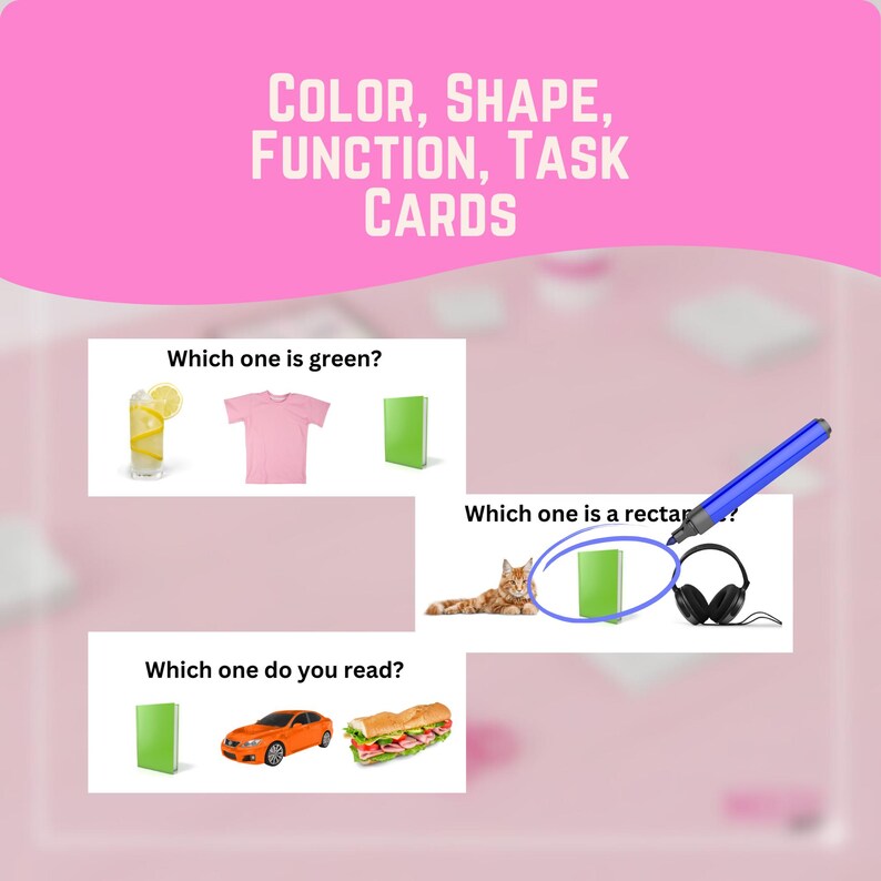 Shape Color and Function Discrimination Cards - Etsy