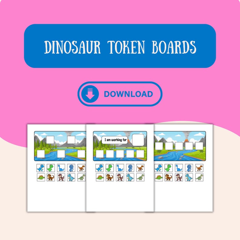 Dinosaur Token Board for ABA Special Education and Speech Therapy ...