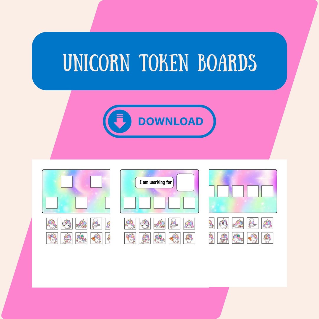 Unicorn Token Board for ABA Special Education and Speech Therapy ...