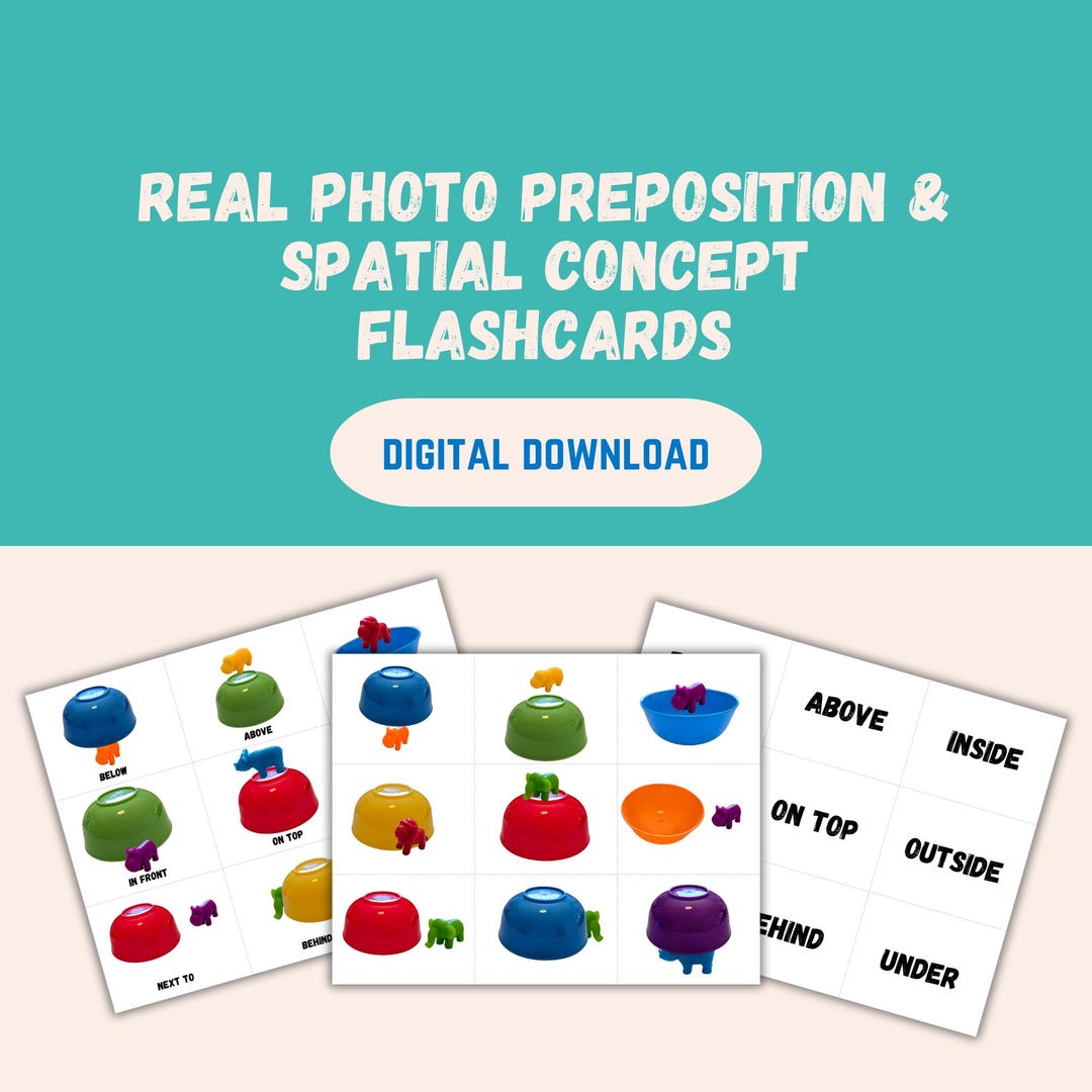 Preposition Flashcards Real Photos | Spatial Concepts for ABA & Speech ...